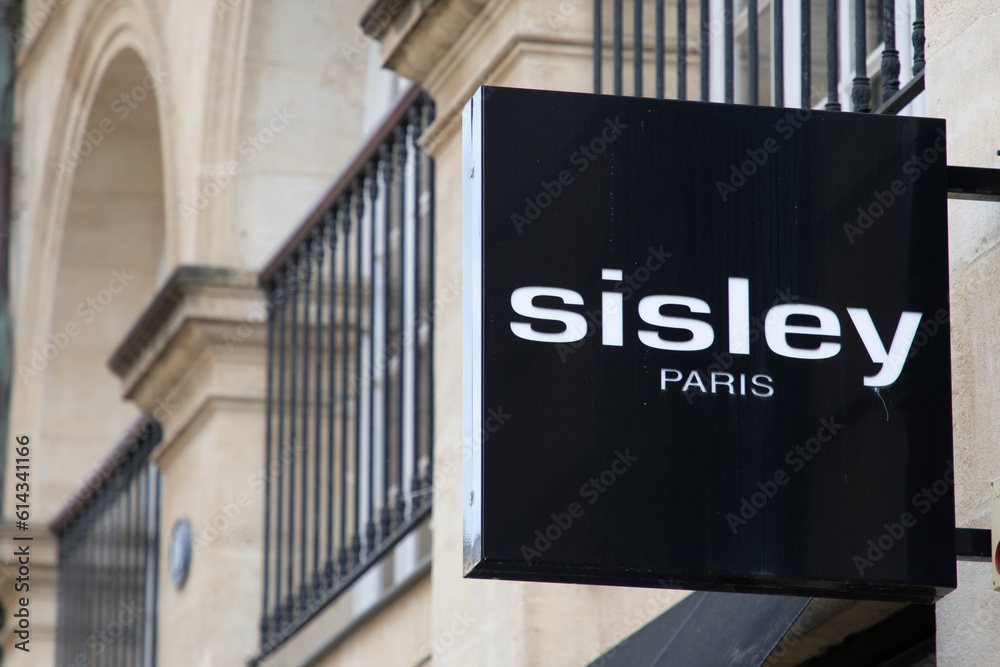 sisley paris logo and sign text front wall facade store fashion brand ...