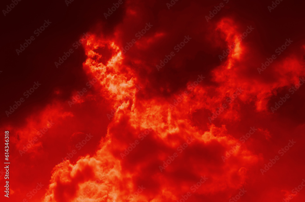 The red sky background looked like smoke and fire. bomb Violent. for ...