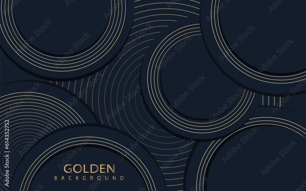 Gold and blue circle with glitter golden abstract background . Luxury ...
