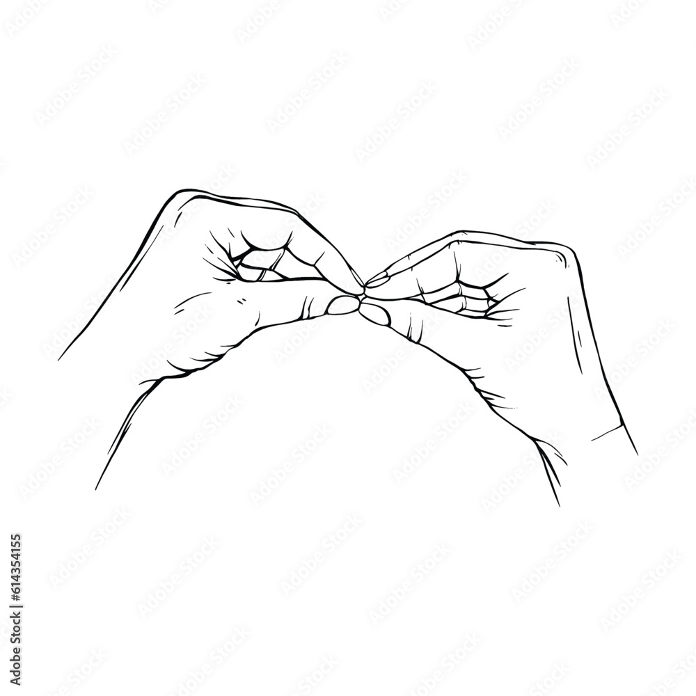 Two Hand drawn gesture sketch vector illustration line art Stock Vector ...
