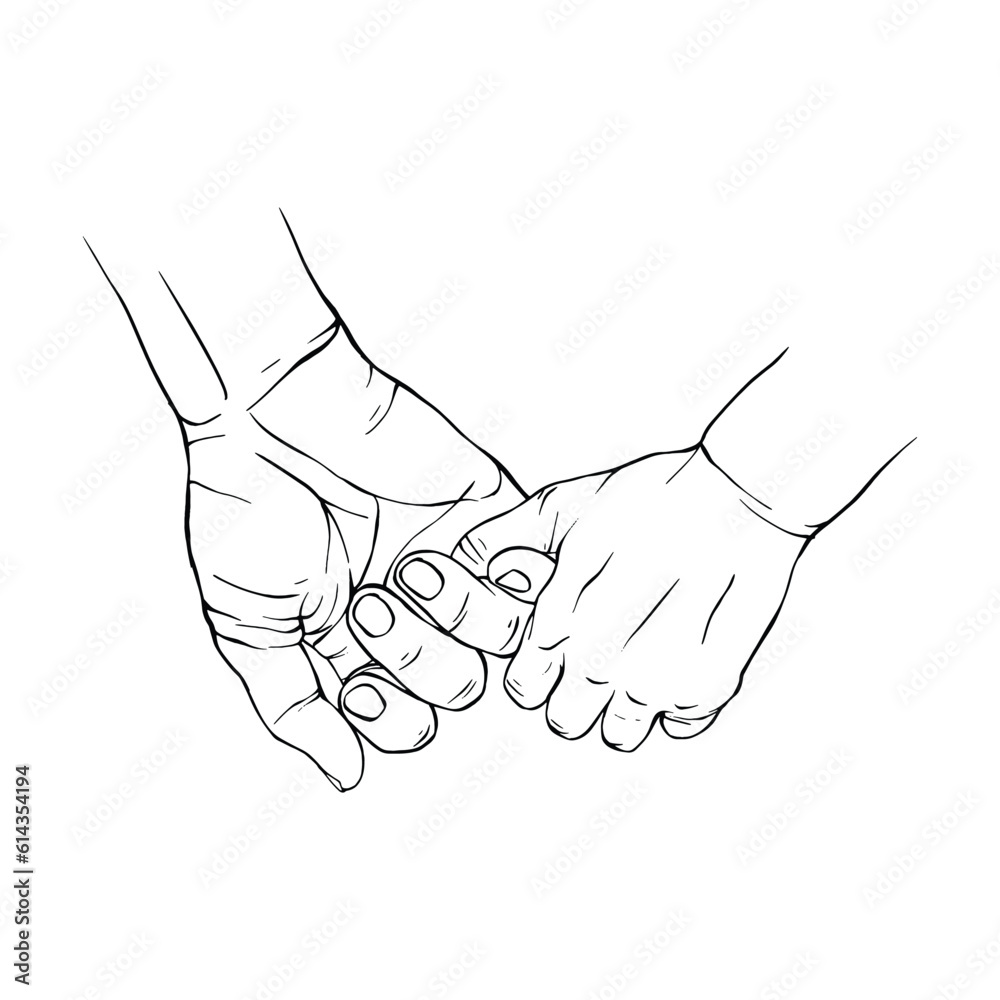 Two Hand drawn gesture sketch vector illustration line art Stock Vector ...