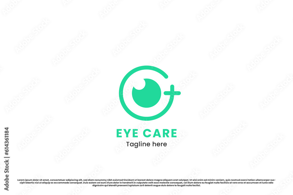 Eye care logo design illustration. Simple modern minimalist flat ...