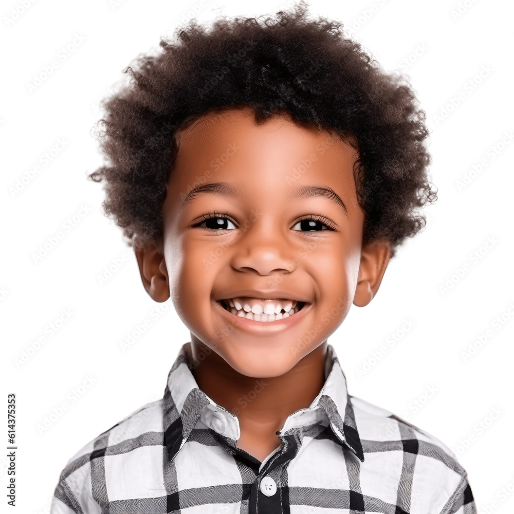 portrait of a cute african american boy wearing shirt. isolated on ...