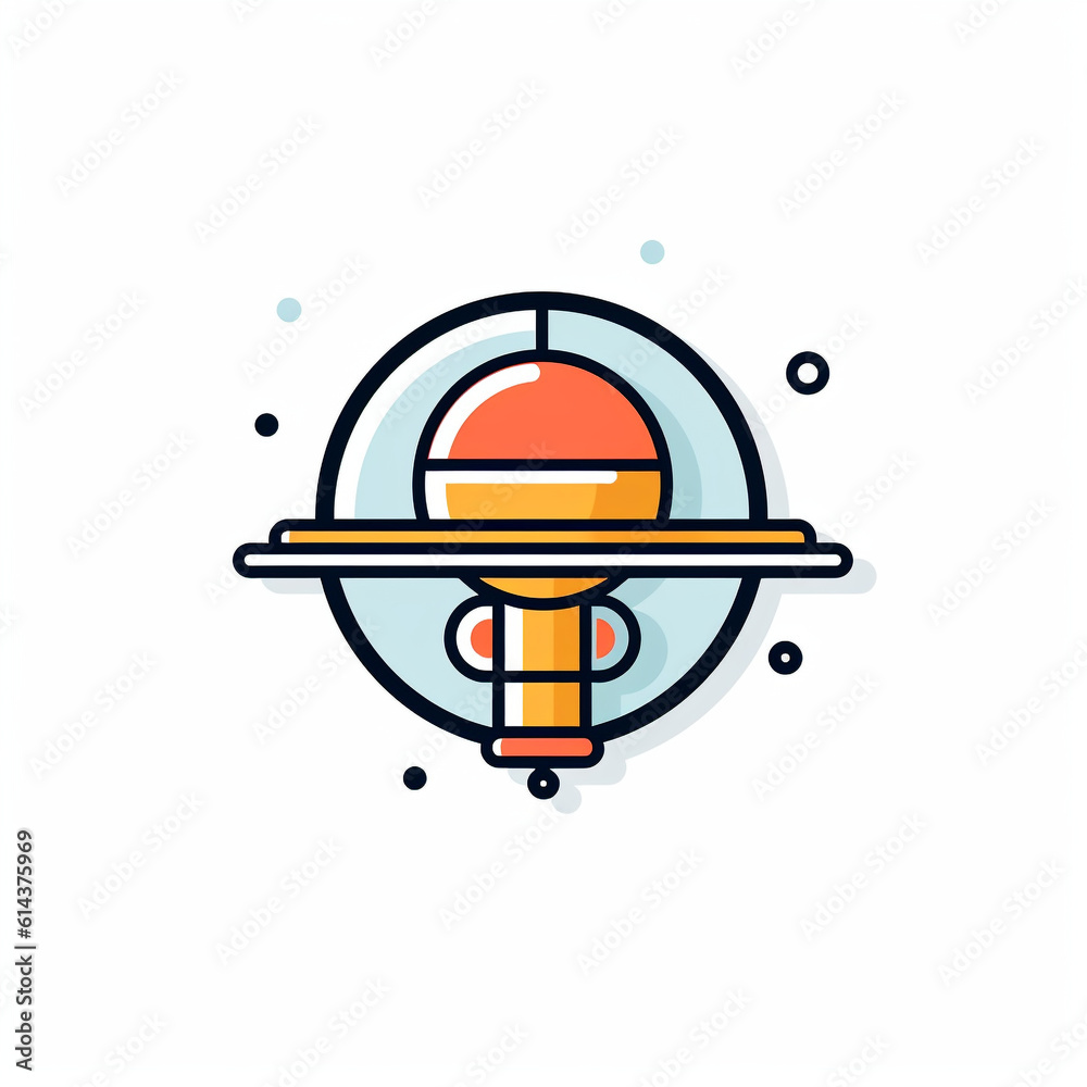 An icon depicting a [space probe], designed in a modern line art style ...