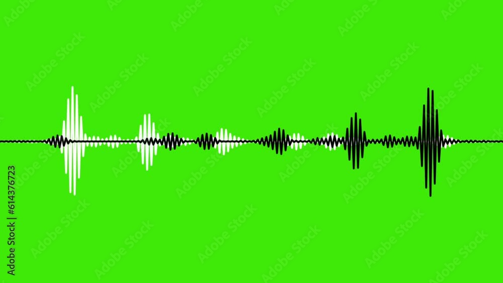 4k abstract music sound wave or audio wavefrom isolated on green screen ...