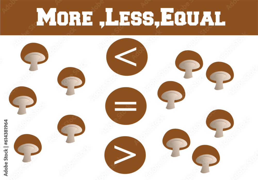 Educational Math Game For Kids. Choose More Than, Less Than or Equal to ...