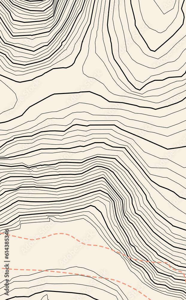 topography background with contour line topographic map, terrain lines ...