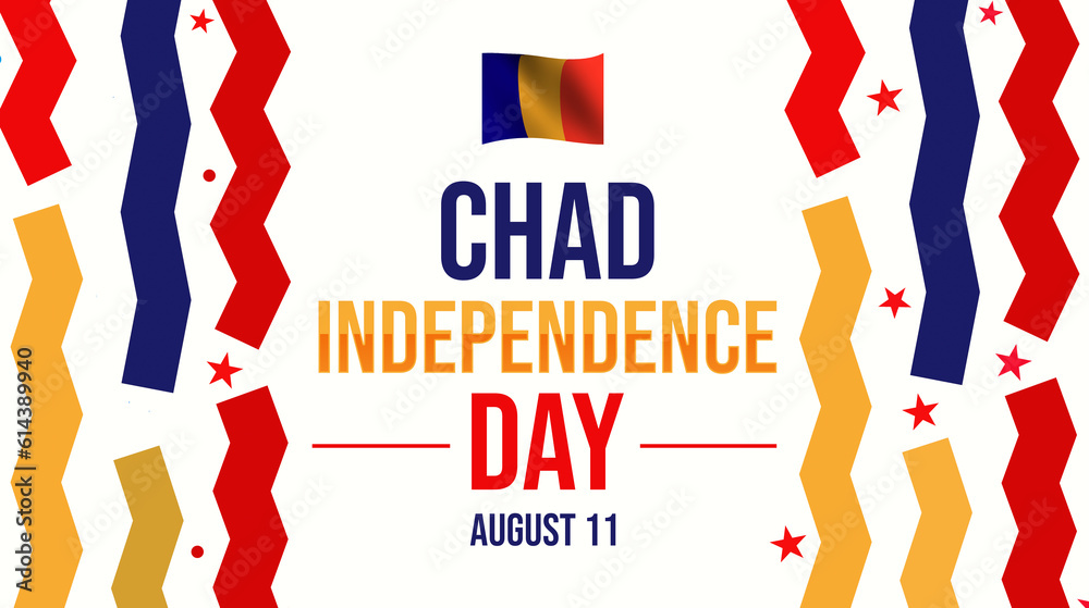 Chad Independence Day wallpaper background with blue and yellow color ...