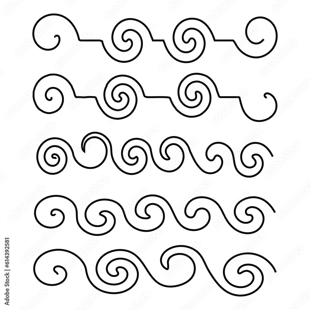 Line Art Page Border Design Elements Calligraphic Abstract Frame