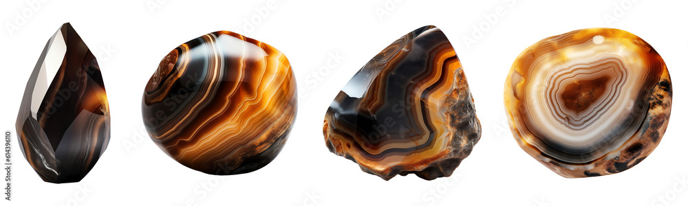 Onyx mineral gemstone isolated on transparent background - Generative ...
