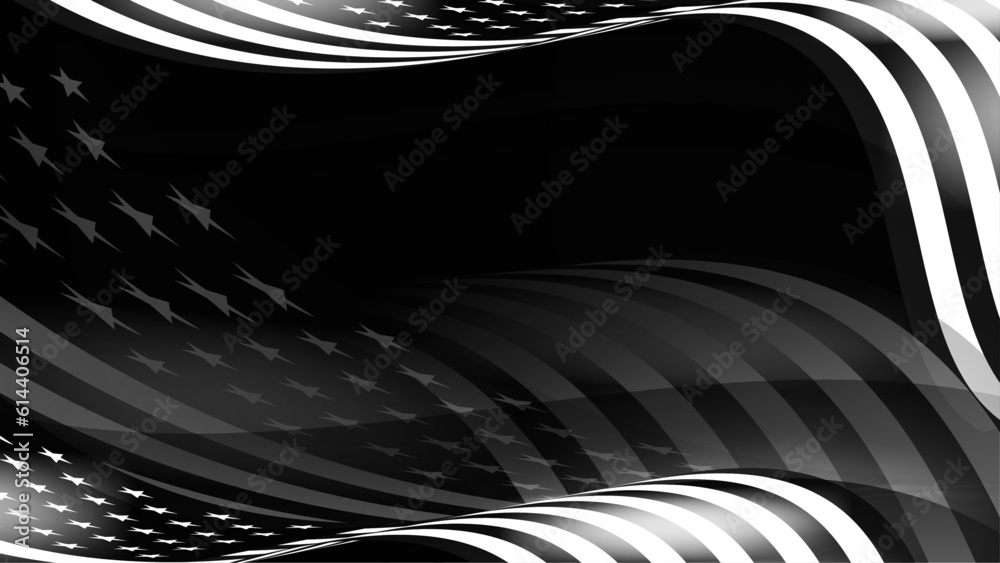Vector realistic waving american flag black background Stock Vector ...
