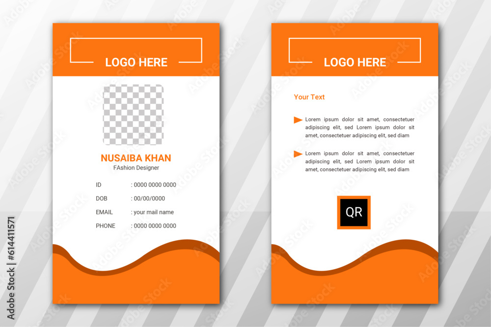 creative ID Card Template with an author photo place, Office Id Card ... creative ID Card Template with an author photo place, Office Id Card ...