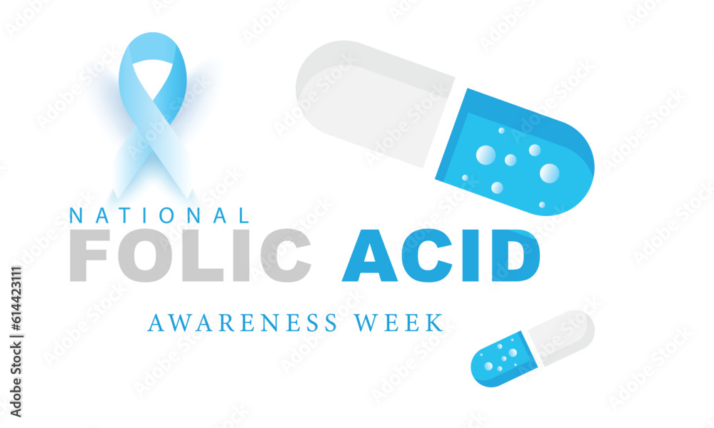 Folic acid awareness week. background, banner, card, poster, template ...