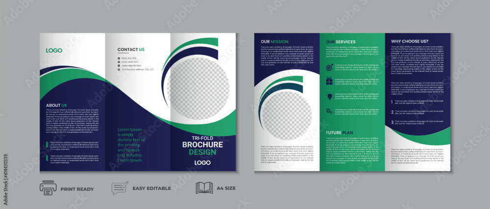 Professional clean modern and corporate trifold brochure template ...