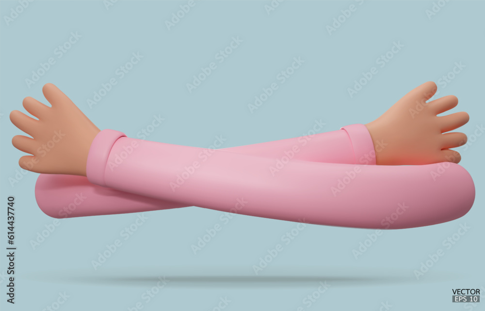 Simple 3D Hugging hands on blue blackground. Arm embrace, Hug icons ...