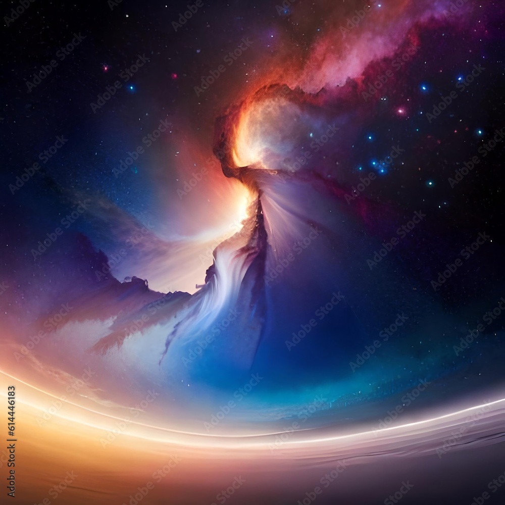 Universe, galaxy, space background. Nebula, planets, starts, suns, and ...