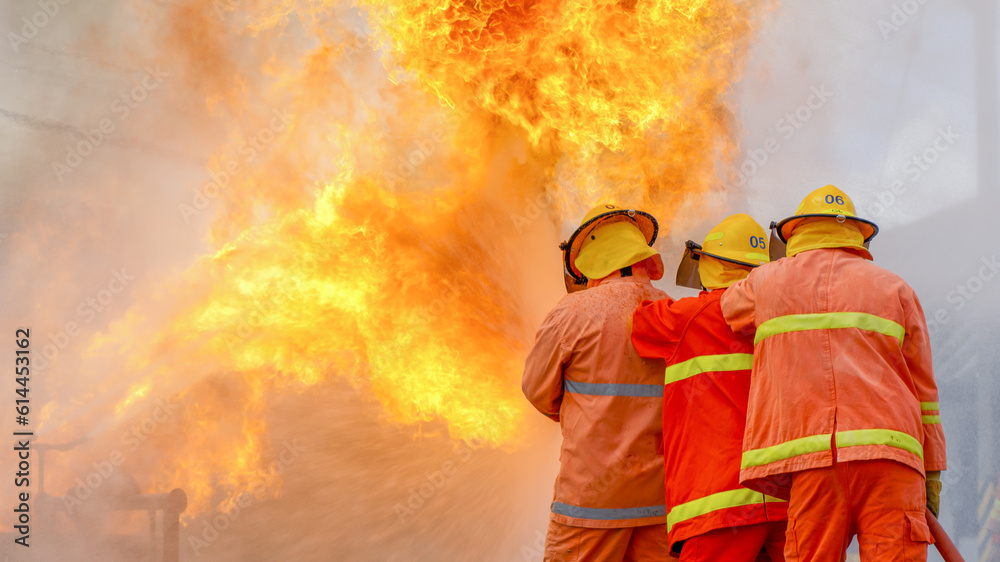 close-up photo of a firefighter Firefighters train firefighters using ...