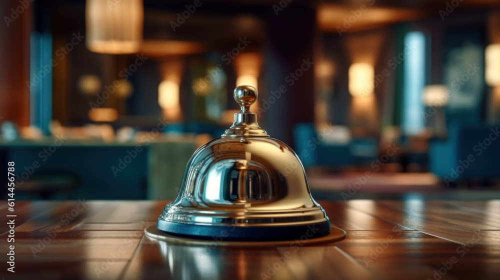 Reception Desk Bell created with generative AI technology Stock ...