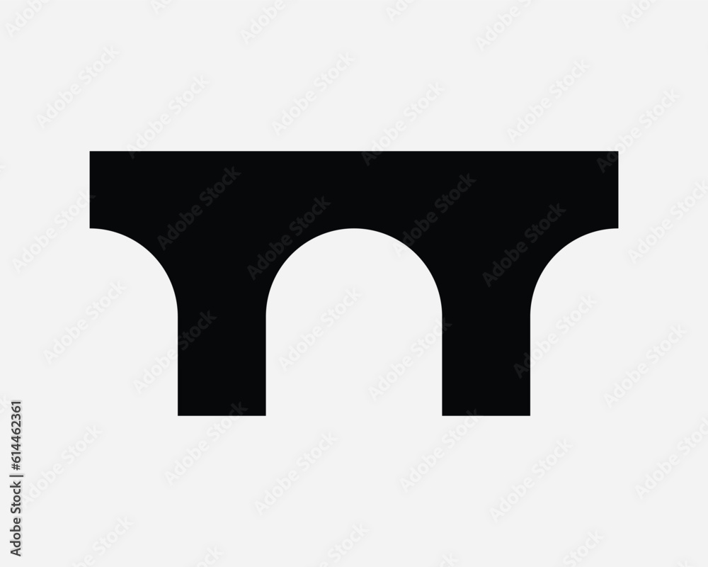 Arch Bridge Structure Icon. Construction Architecture Support Pillar ...