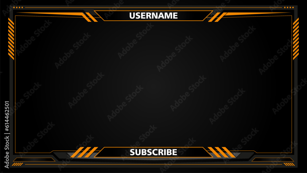 Game live stream interface overlay frames for gamer broadcast. Online ...