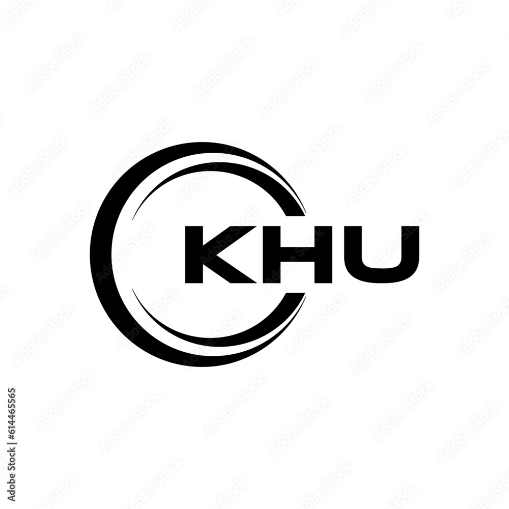 KHU letter logo design with white background in illustrator, cube logo ...