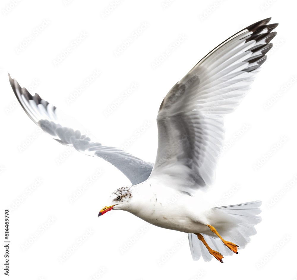 Flying seagull isolated on the transparent background PNG. AI ...