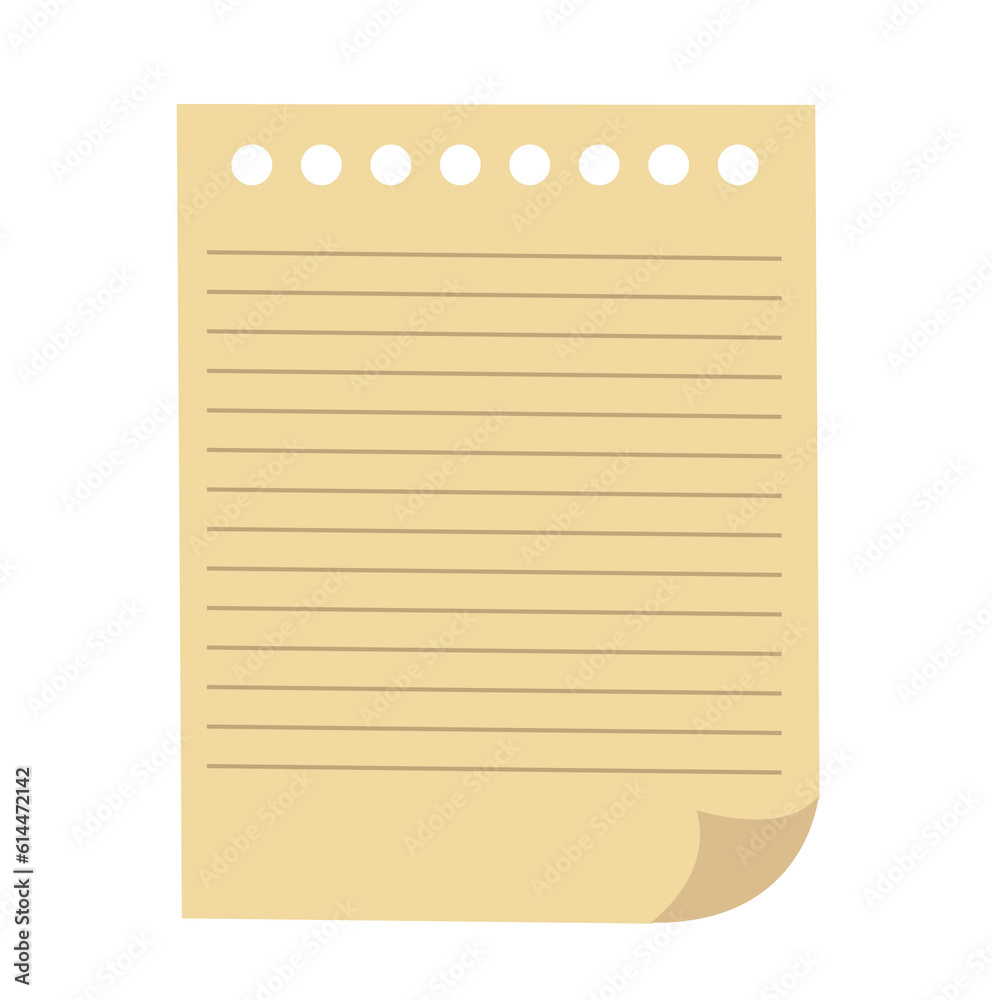 Blank notebook paper on light brown background, top view mockup of ...