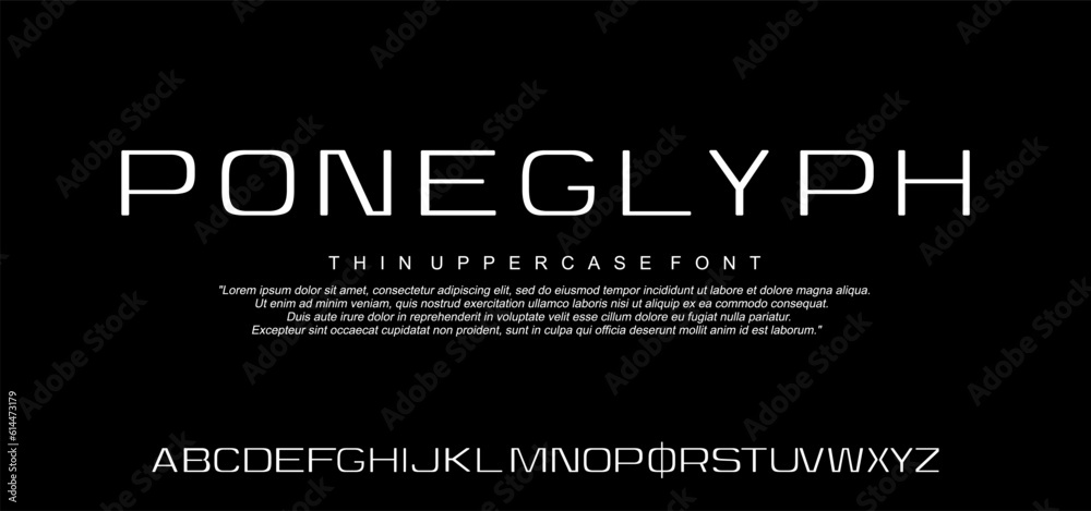 Modern Uppercase Thin Font. Typography urban style alphabet fonts for ...