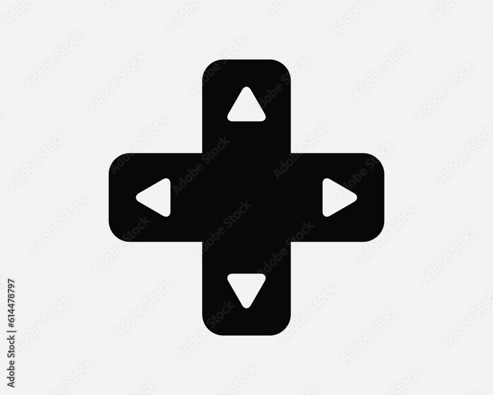 Up Down Left Right Buttons Icons. Play Game Console Control Arrows ...