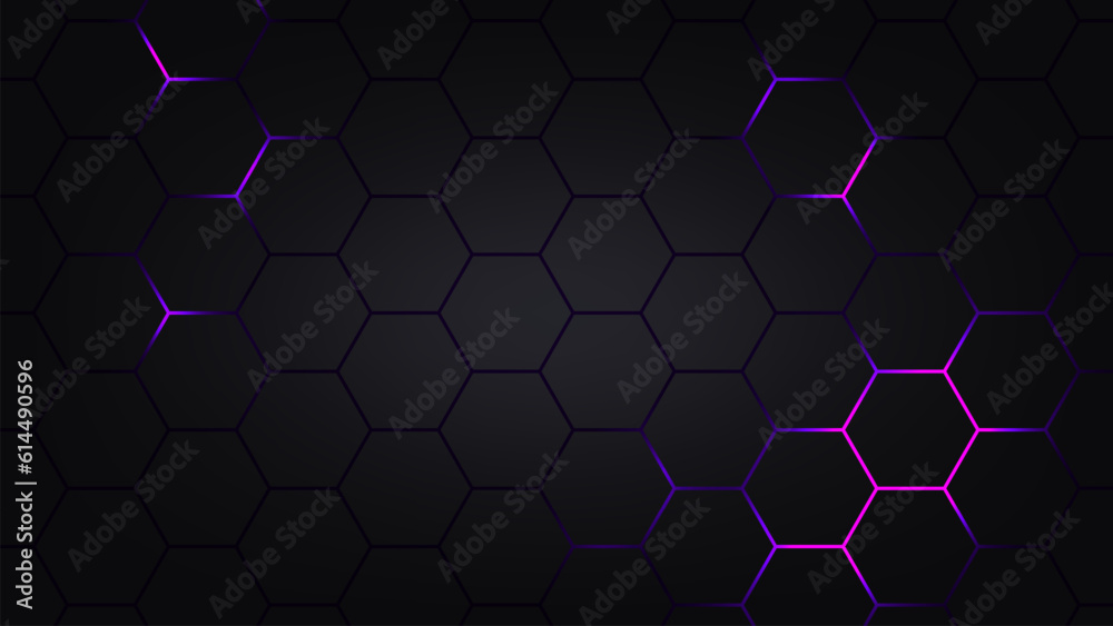 Hexagonal abstract technology background. electric glow hexagonal ...