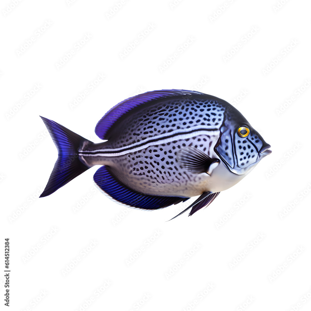 Blue tang fish isolated on transparent background Stock Illustration ...