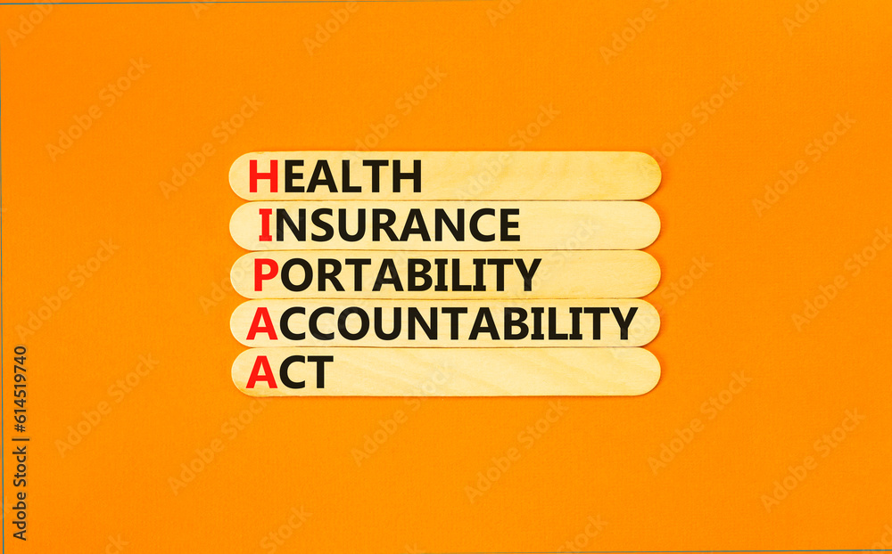 HIPAA symbol. Concept words HIPAA health insurance portability ...
