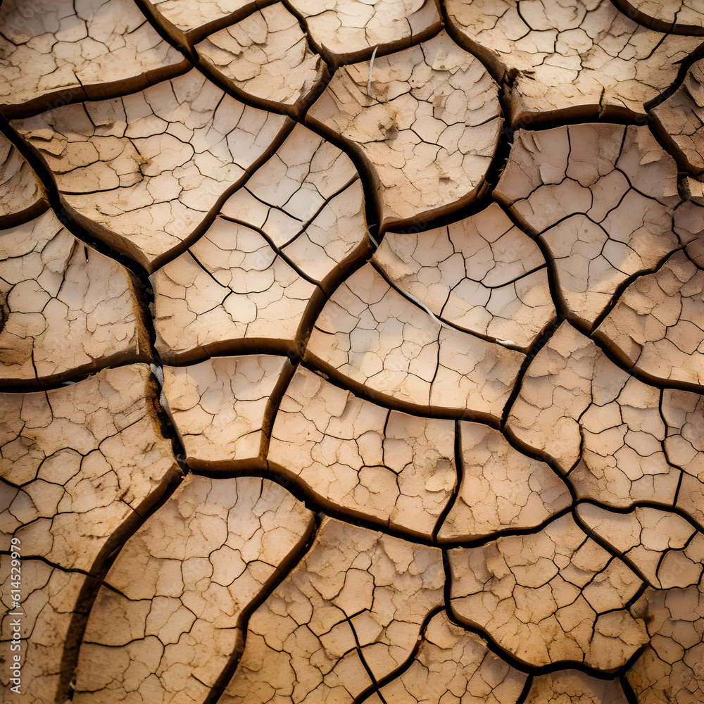 Dry cracked desert floor. Represents an arid climate and baron desert ...