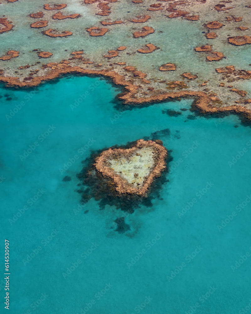 Heart Reef in the Whitsundays Queensland Australia. Famous reef that is ...