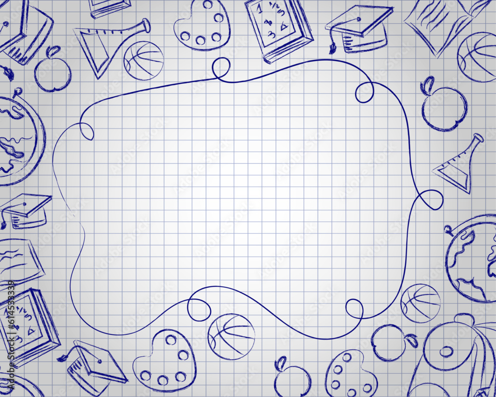 Hand drawn back to school background. Vector illustration Stock Vector ...