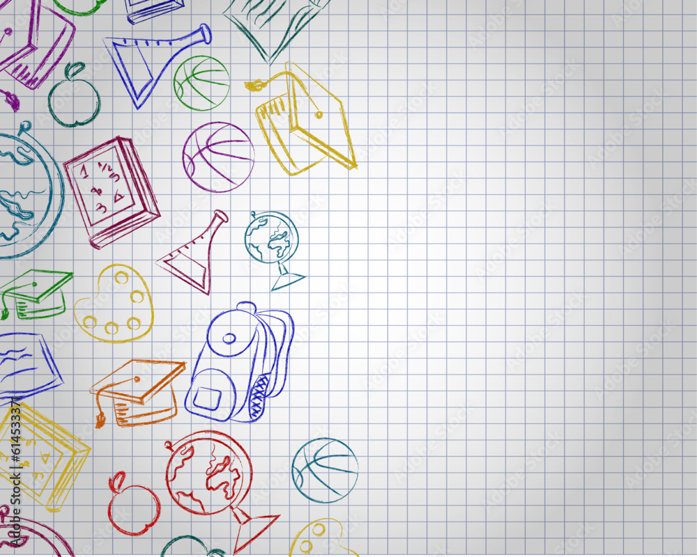 Hand drawn back to school background. Vector illustration Stock Vector ...