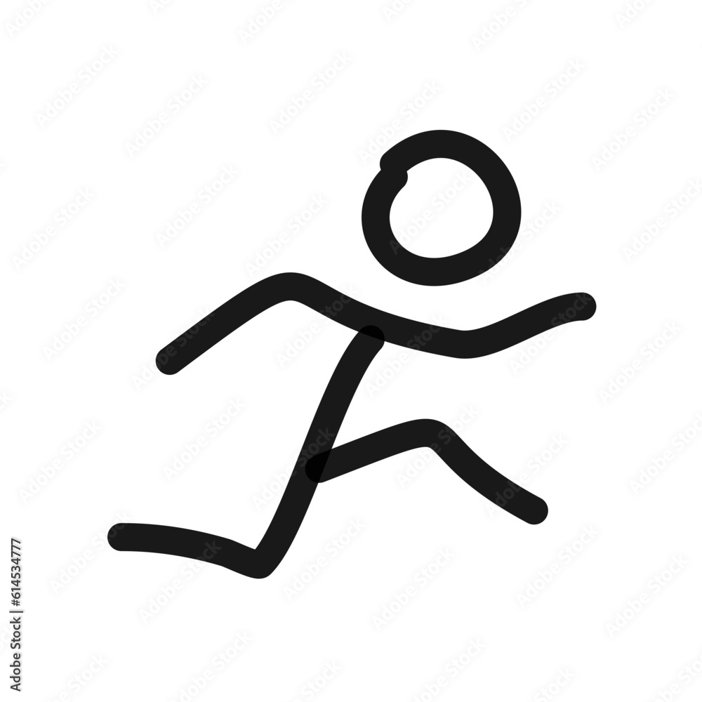 long jump stick figure line art doodle Stock Vector | Adobe Stock