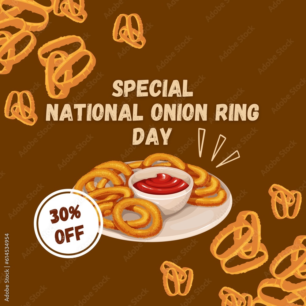 Premium Vector | Vector illustration of National onion ring day poster ...