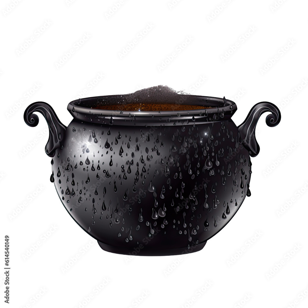 witchs cauldron isolated on a transparent background, generative ai ...