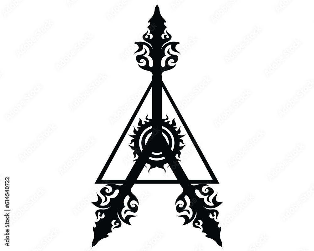 vector design of a black tattoo or symbol shaped like three clock hands ...