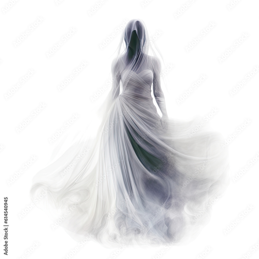 ghost bride isolated on a transparent background, generative ai Stock ...