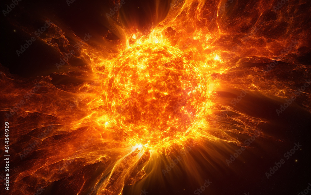 solar flare. Visualizing a state of intense solar flare activity. It ...