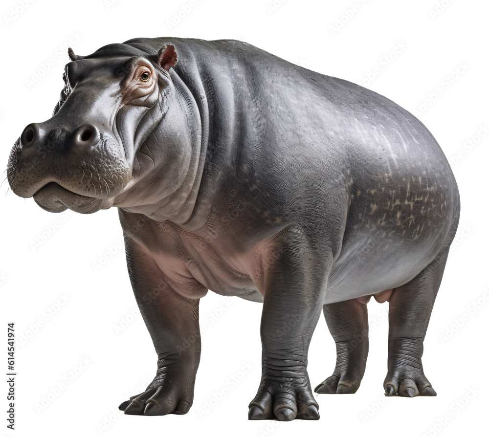 Hippo isolated on the transparent background PNG. AI generative. Stock ...