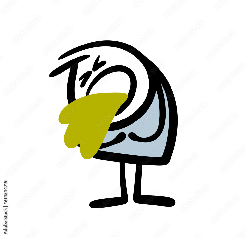 Poor Stockman was poisoned by food and fell ill. Vector illustration of ...
