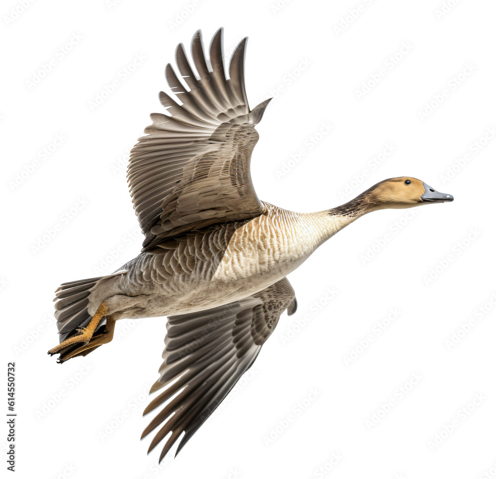Flying goose isolated on the transparent background PNG. AI generative ...