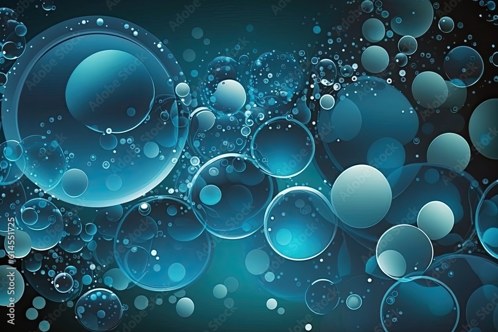 blue bubble background with varying sizes of bubbles. Generative AI ...