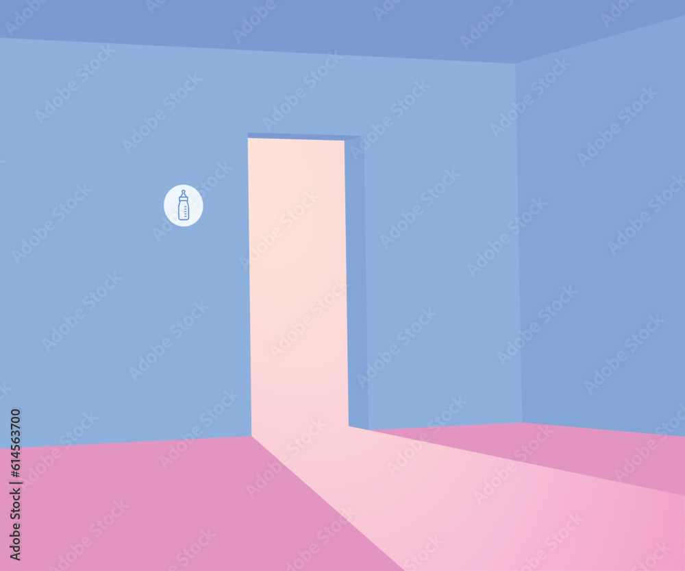 Nursing room entrance with warm lighting, comfy lactation space to ...