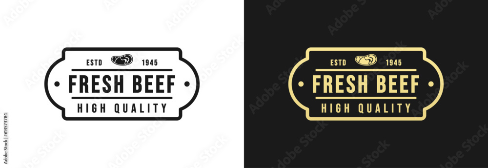 Fresh Beef Logo or Fresh Beef Label Vector Isolated in Flat Style. Best ...