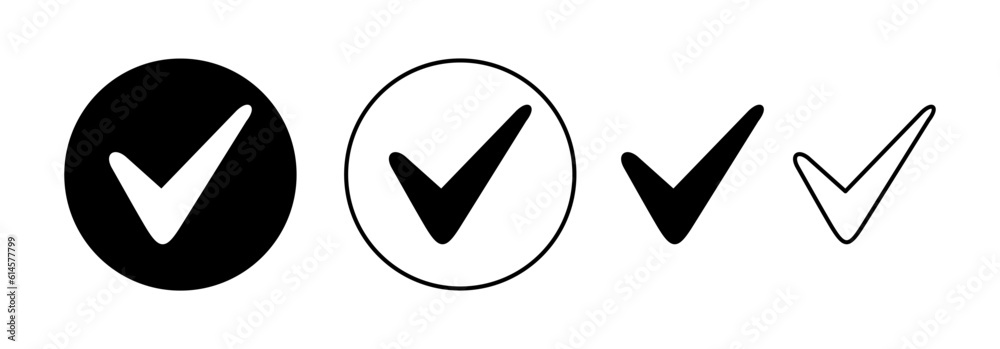 Vetor de Check mark icon vector for web and mobile app. Tick mark sign ...