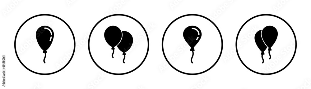 Balloon icon set illustration. Party balloon sign and symbol Stock ...